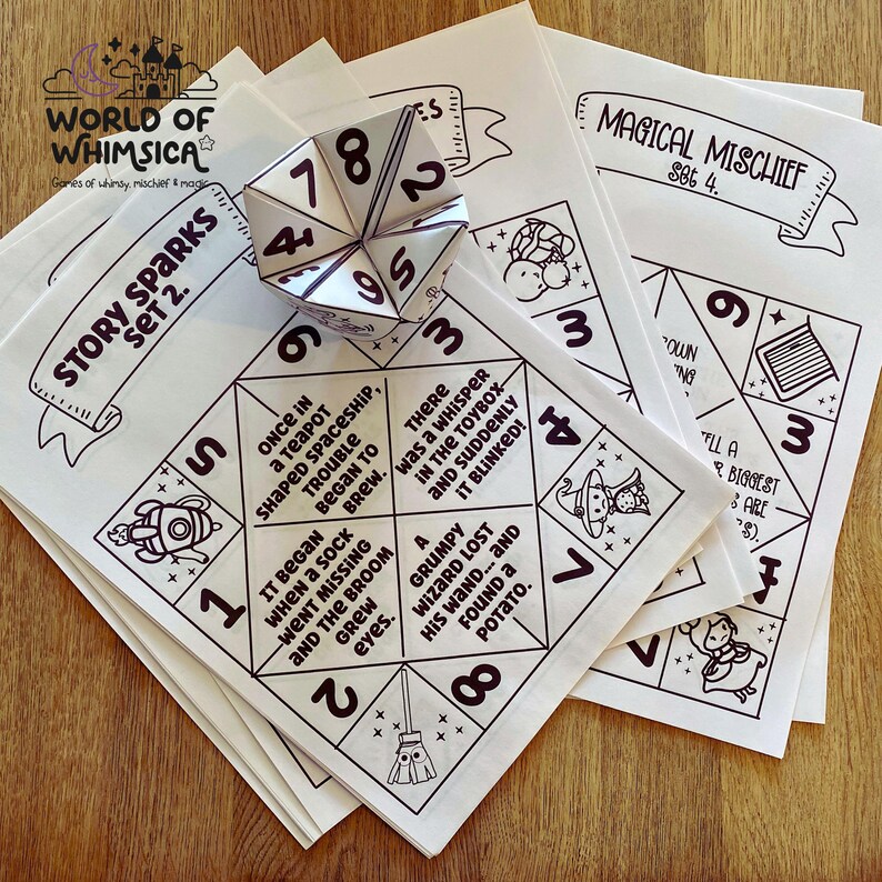 Printable Paper Fortune Teller Game | Magical Cootie Catcher Story ...