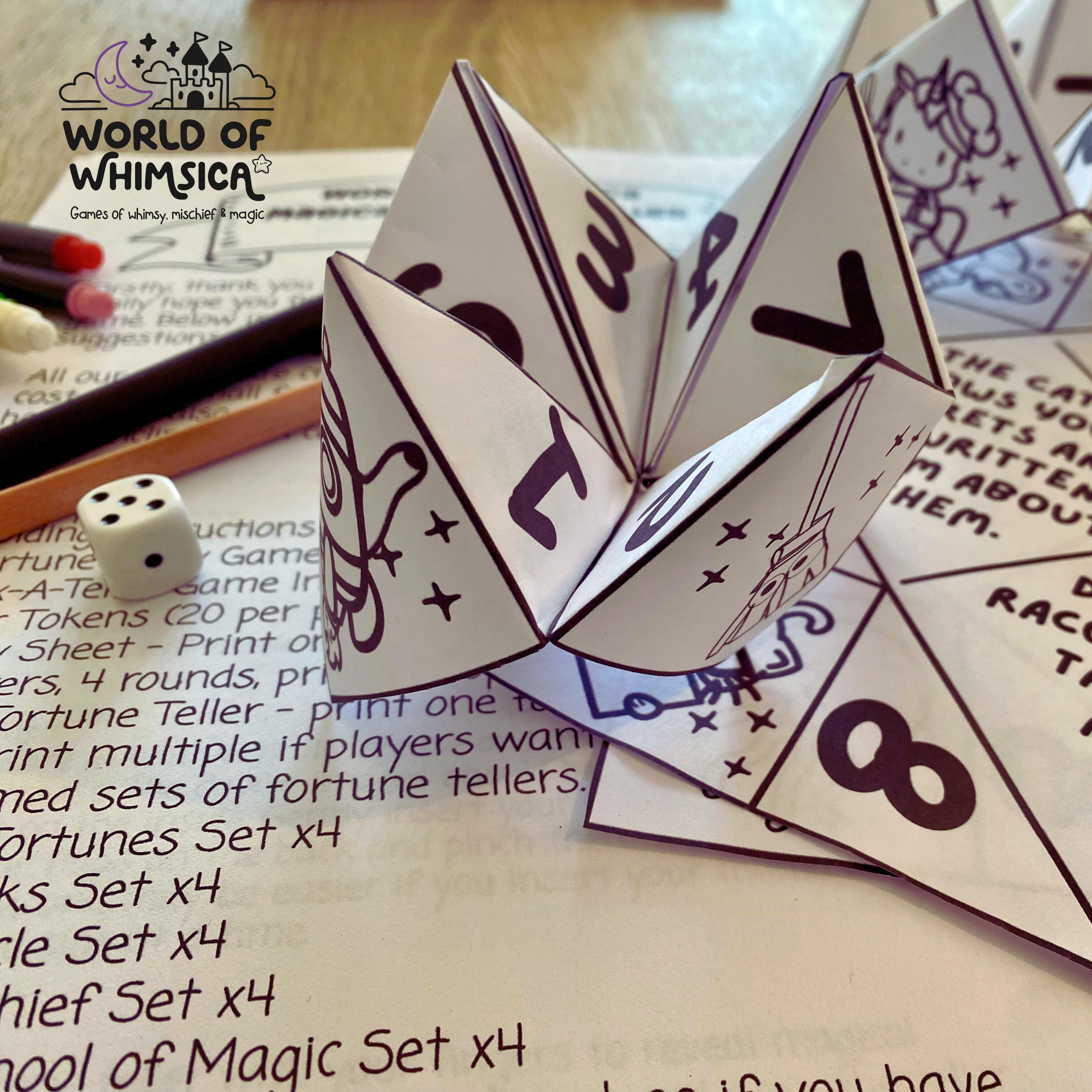 Printable Paper Fortune Teller Game | Magical Cootie Catcher Story ...