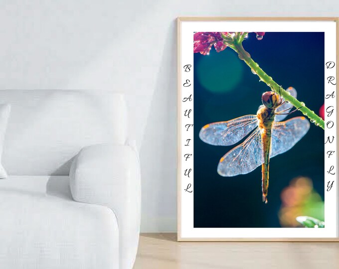 Dragonfly Watercolor Painting, Dragonfly Wall Art, Dragonfly Decor, Watercolor Painting ...