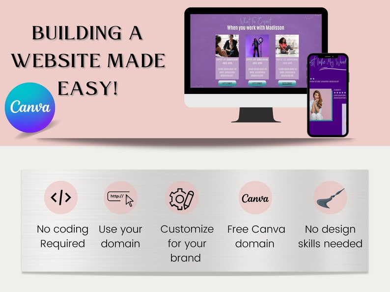 Canva Website Template Canva Template Coaching Website - Etsy