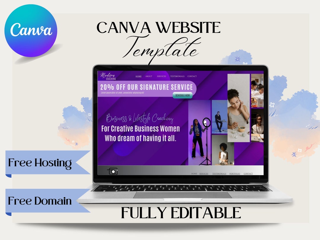 Canva Website Template | Canva Template | Coaching Website | Website ...