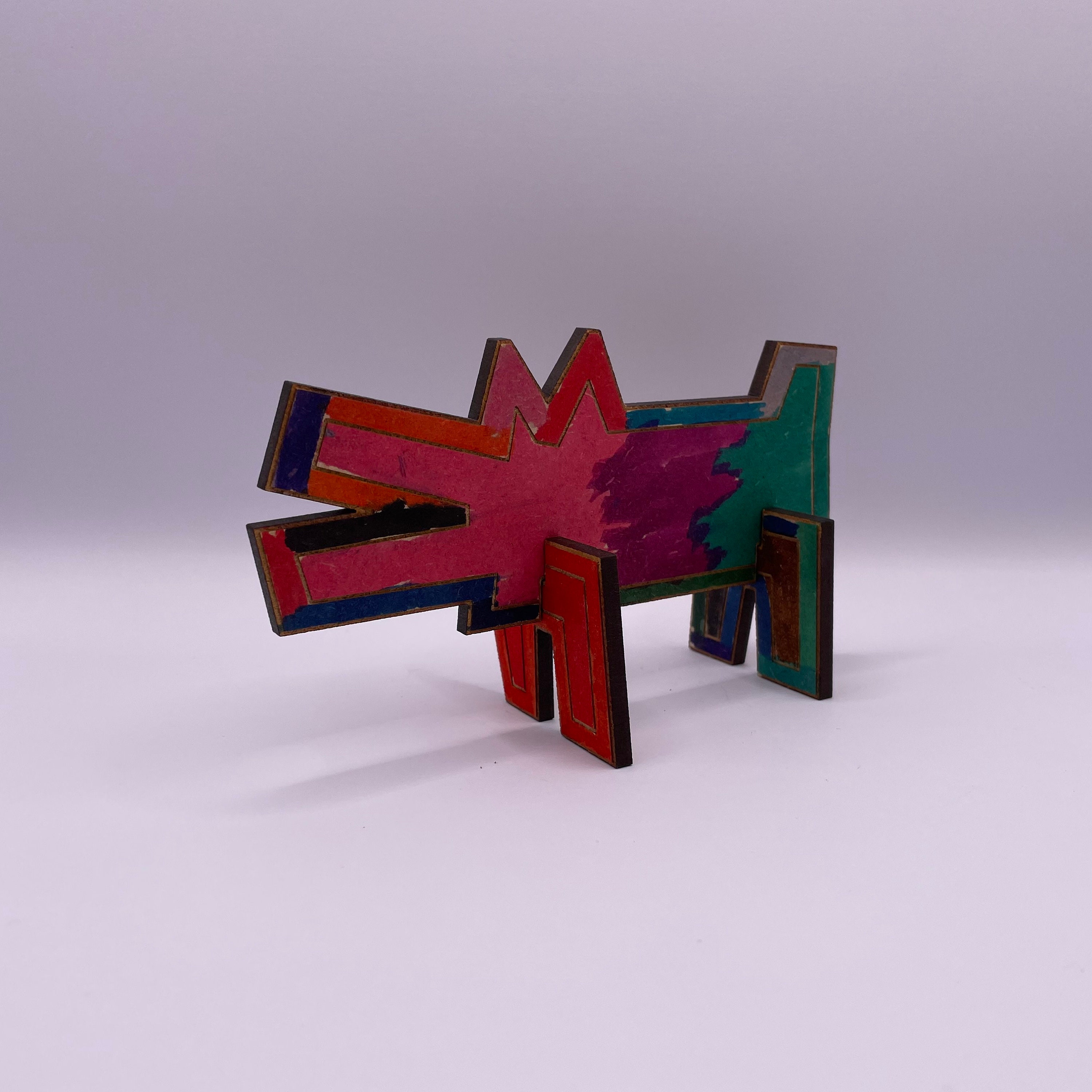 Keith Haring Inspired Dog Standing Personalised 3D Card. DIY - Etsy