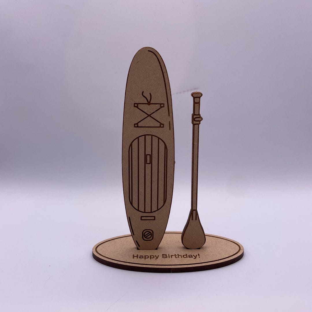 SUP Stand up Paddle Board Personalised 3D Card. DIY Pop up Letterbox ...