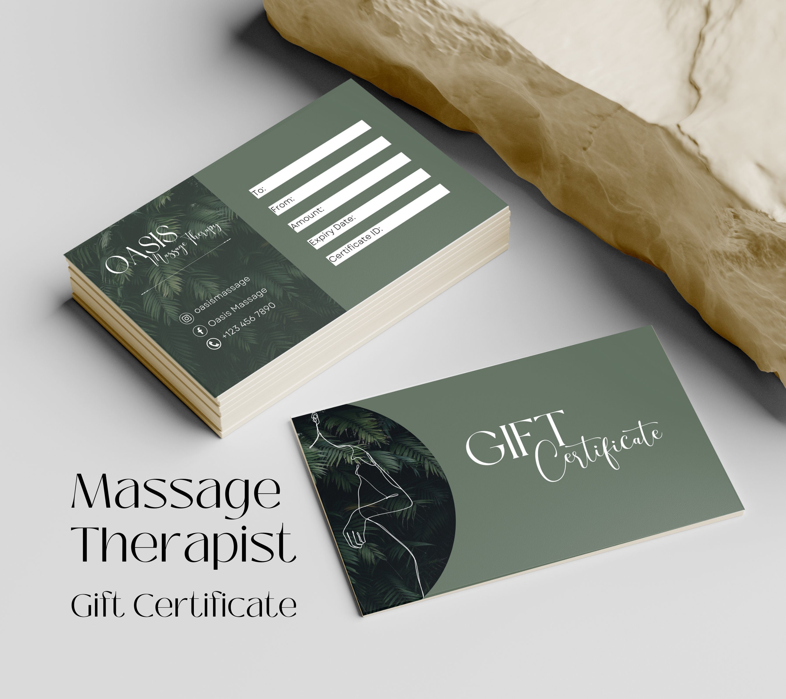Printable T Card Template I Massage Therapist T Etsy
