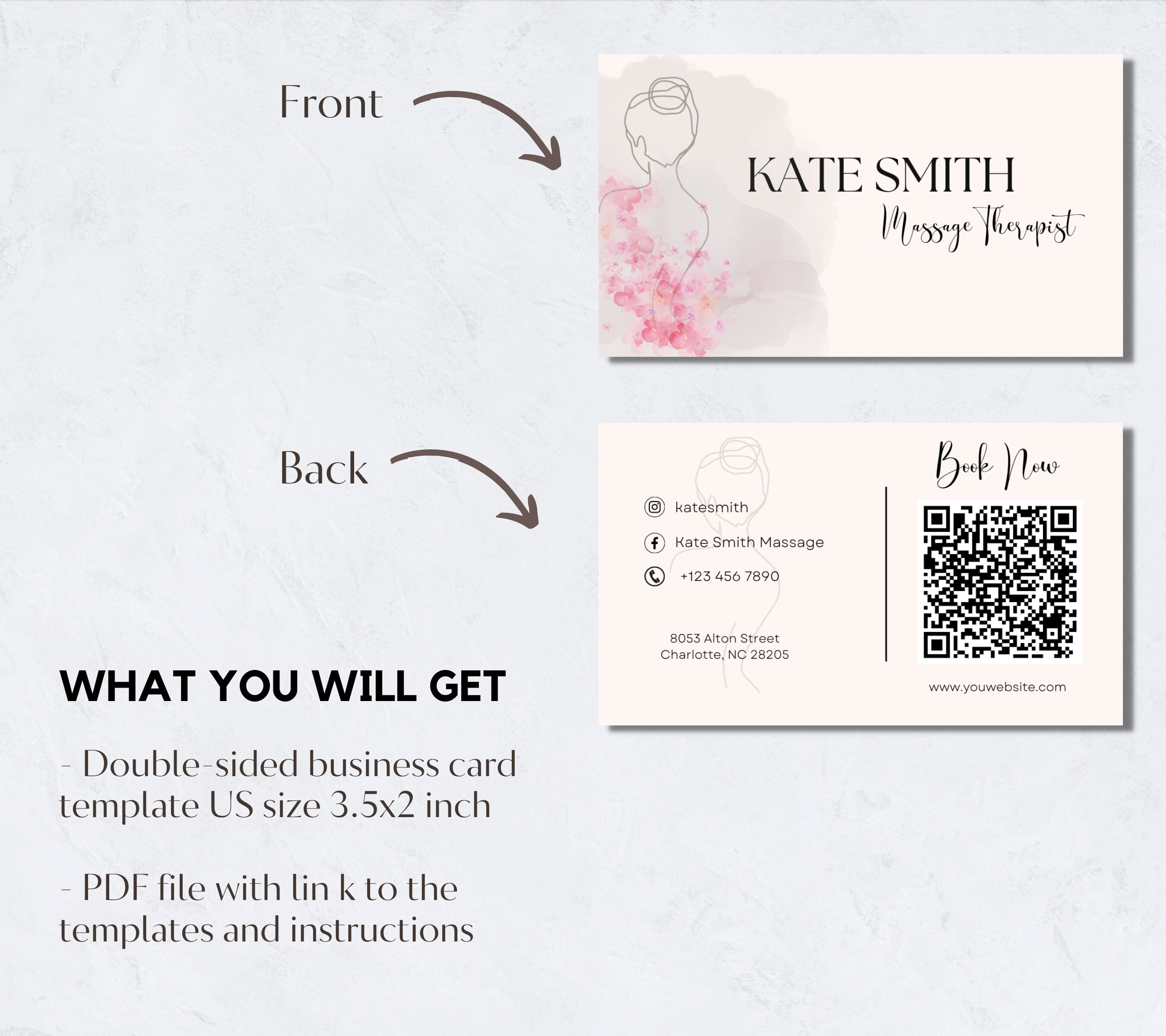 Massage Therapist Business Card Template I Esthetician - Etsy UK