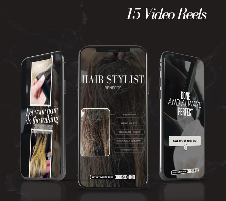 Hairstylist Instagram Reels Templates | Hair Salon Social Media ...