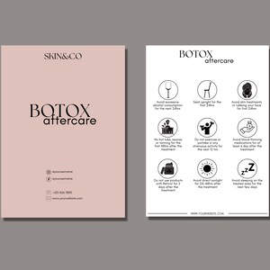 Botox Aftercare Card Template I Printable Aftercare Card Template I ...