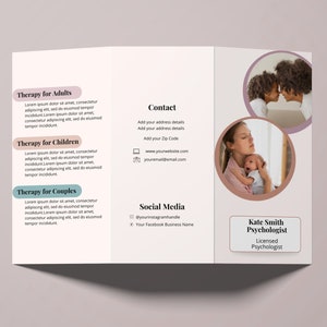 Psychologist Brochure I Therapist Brochure I Brochure Template I Live ...