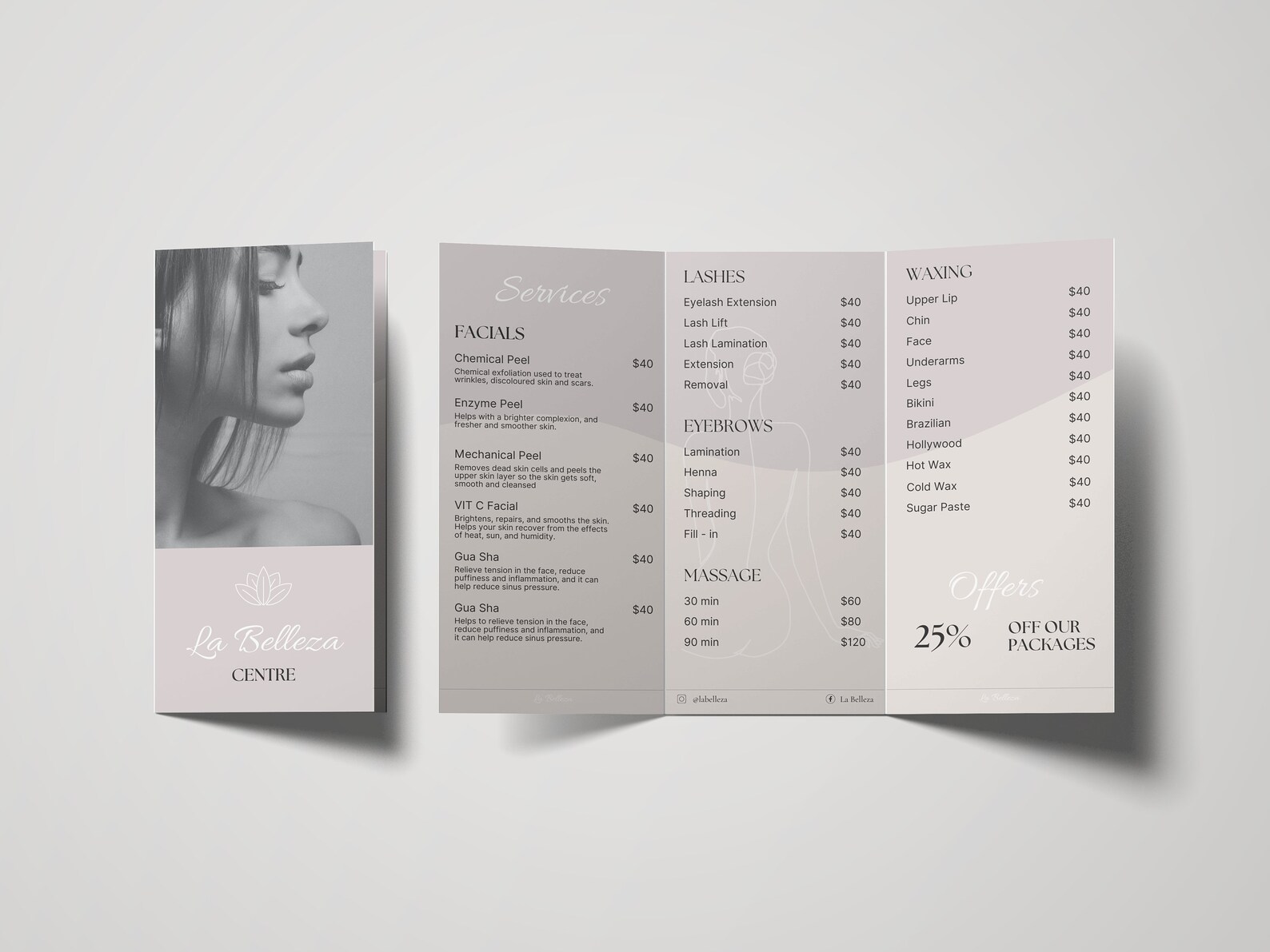 Esthetician Trifold Brochure Spa Brochure Template Printable - Etsy UK