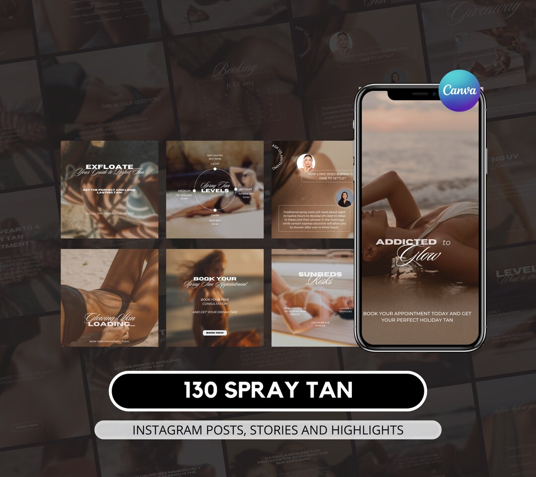 130 Spray Tan Instagram Templates I Spray Tan Post I Spray Tan - Etsy