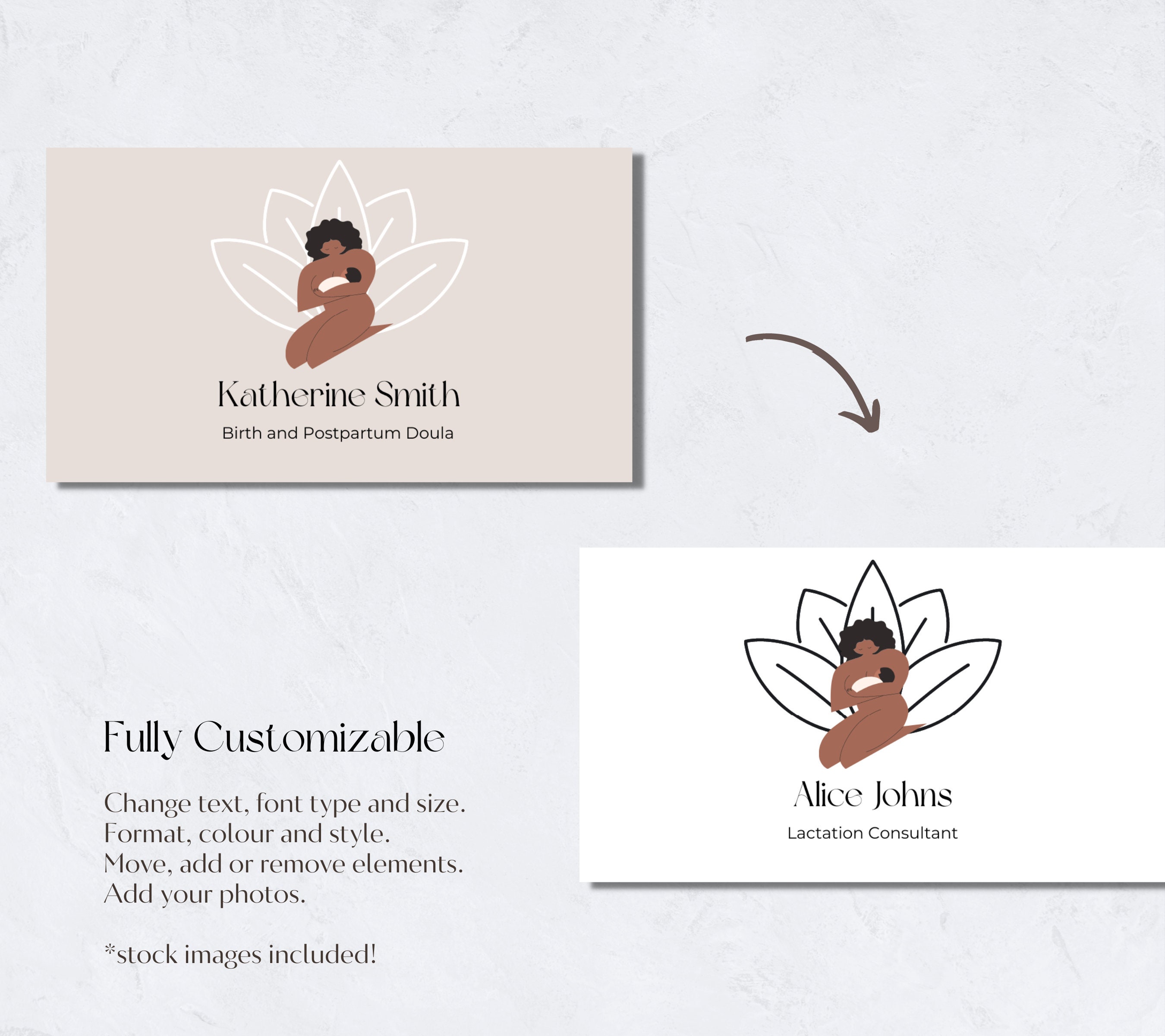 Printable Doula Business Card Customizable Template I Doula - Etsy