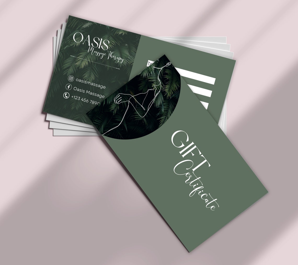Printable Gift Card Template I Massage Therapist Gift - Etsy