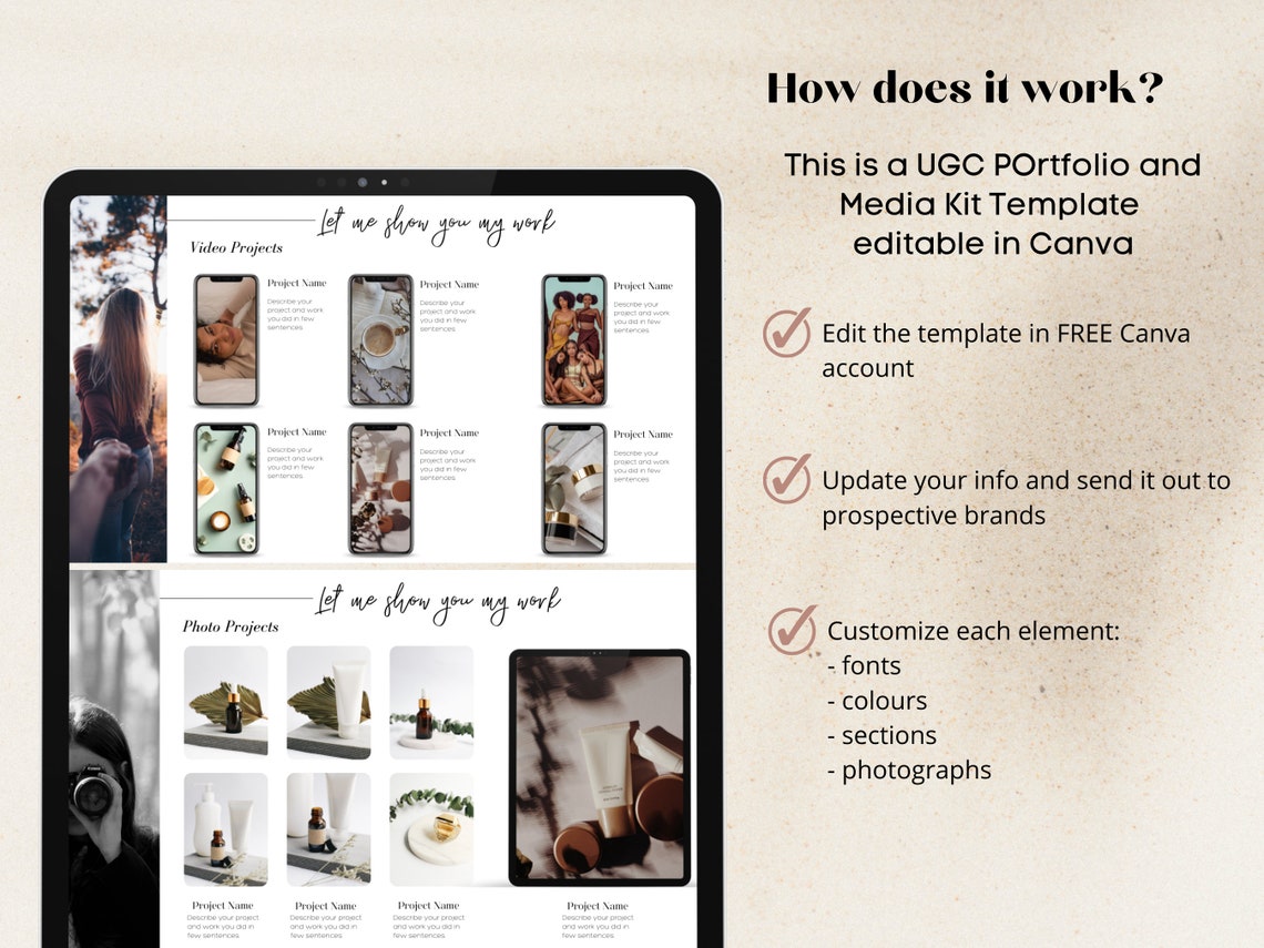  UGC Creator Portfolio Template User Generated Content Media Etsy