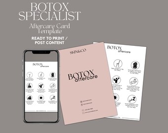 Botox Aftercare Card Template I Printable Aftercare Card Template I ...