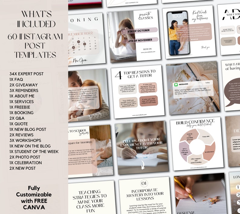 Teacher Instagram Templates Bundle: Editable Posts, Stories, Highlights ...