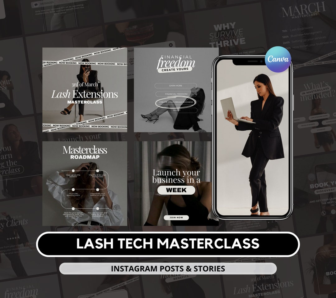 Lash Tech Masterclass Instagram Templates I Lash Artist Post I Lash ...
