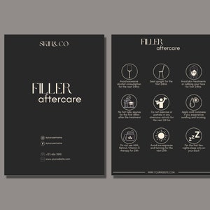 Filler Aftercare Card I Printable Aftercare Card I Nurse Injector ...