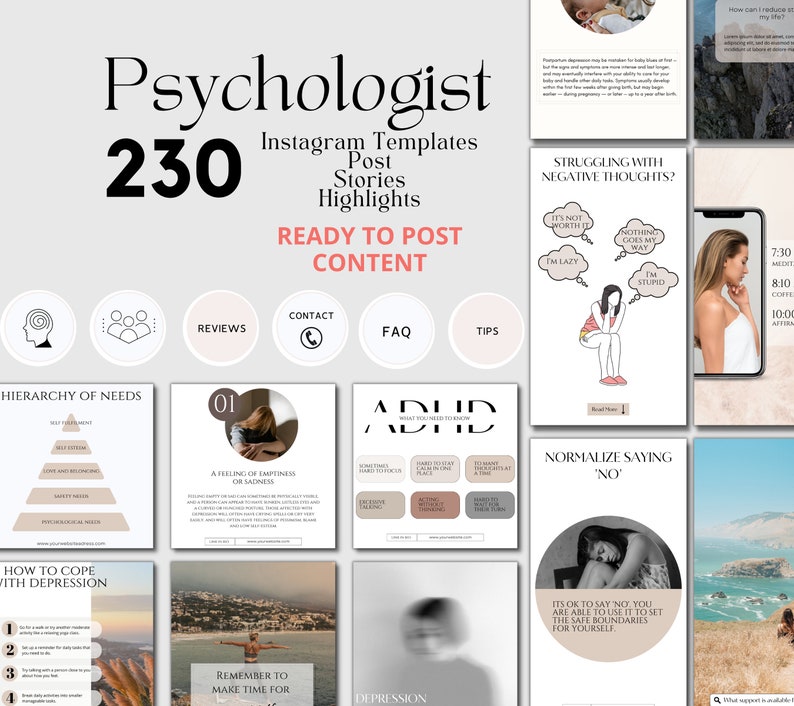 230 Psychologist Instagram Templates I Psychologist Social - Etsy Canada