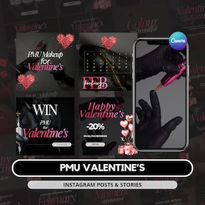 Permanent Makeup Instagram Templates I Permanent Makeup Valentines Day ...