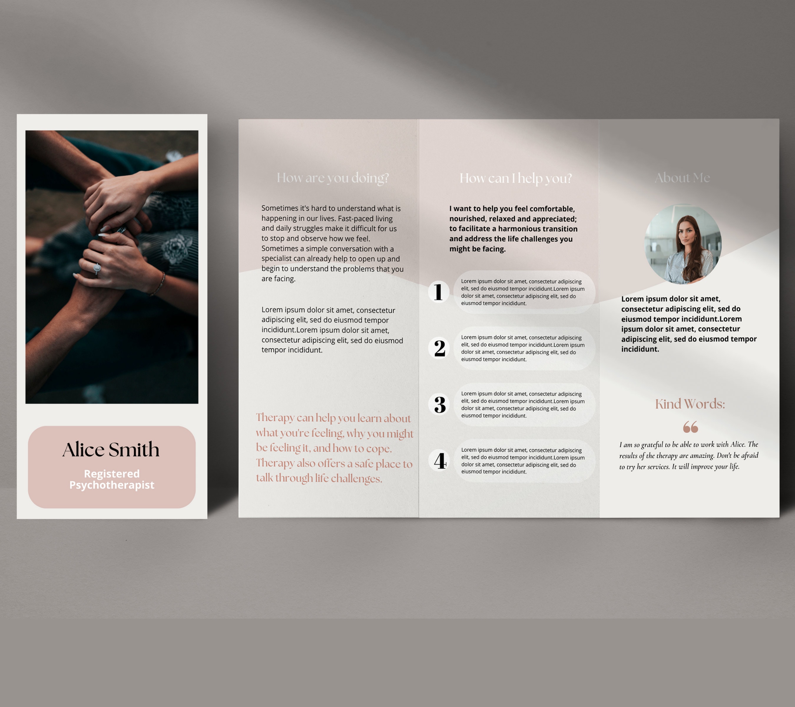Psychologist Therapist Brochure I Three-fold Brochure I Mental - Etsy