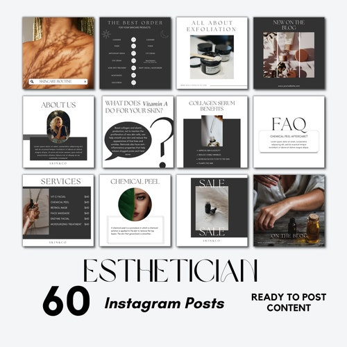 Esthetician Instagram Post Templates Skincare Social Media - Etsy