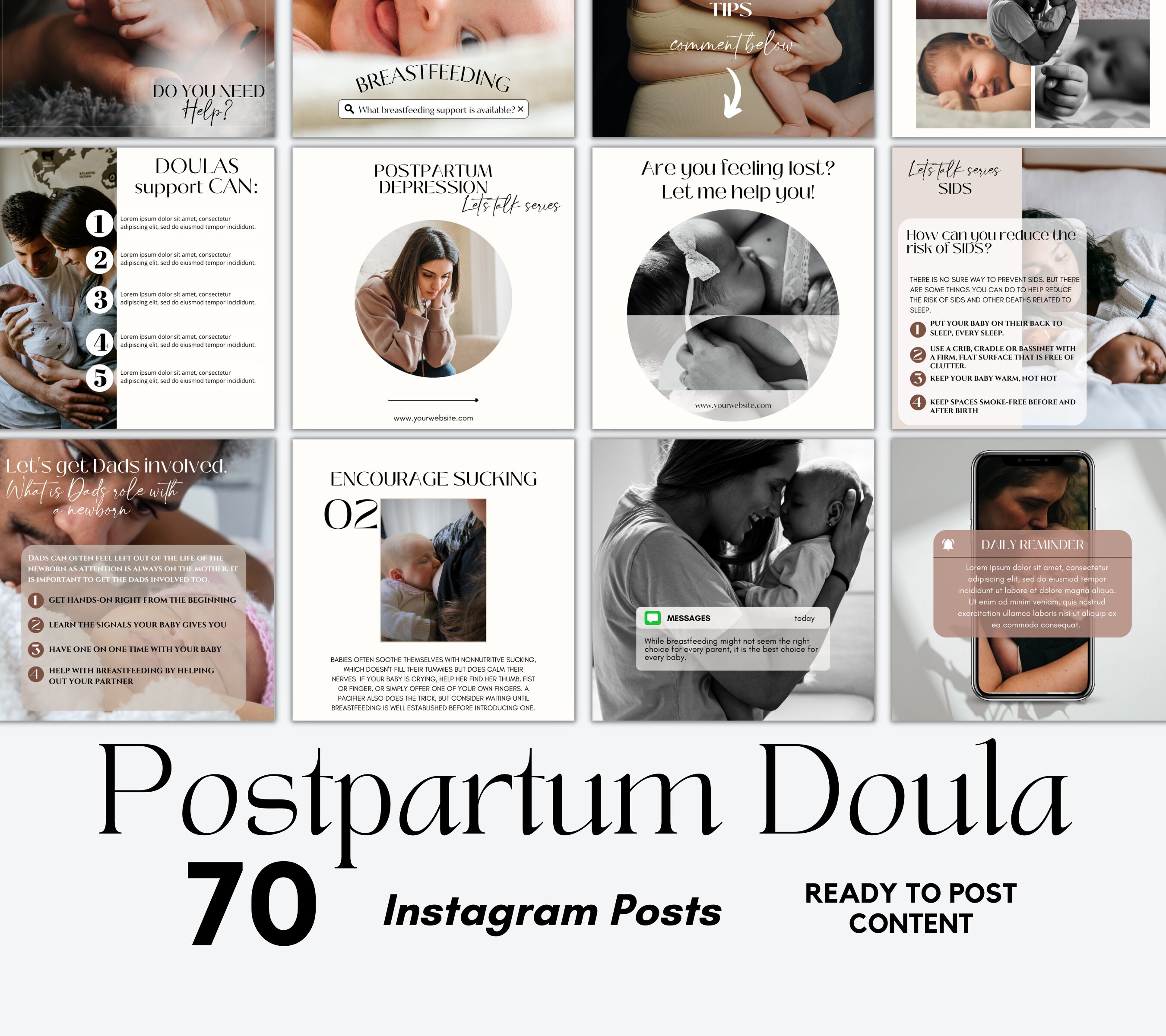 Postpartum Doula Instagram Post Template I Postpartum Doula - Etsy