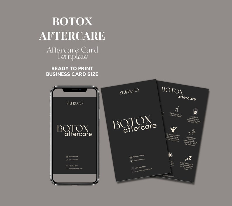 Botox Aftercare Card Template I Printable Aftercare Card - Etsy
