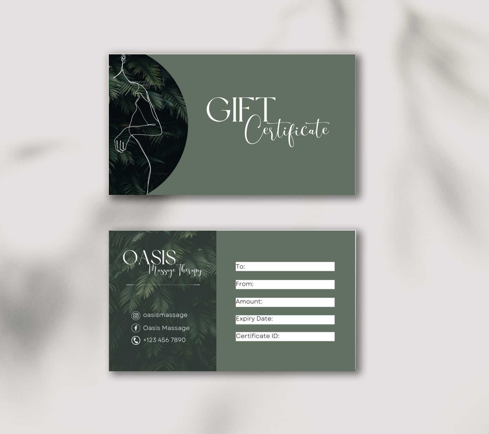 Printable Gift Card Template I Massage Therapist Gift - Etsy