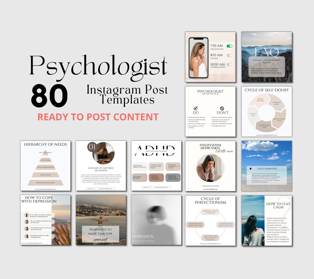 Psychologist Therapist Instagram Post I Therapist Content I - Etsy