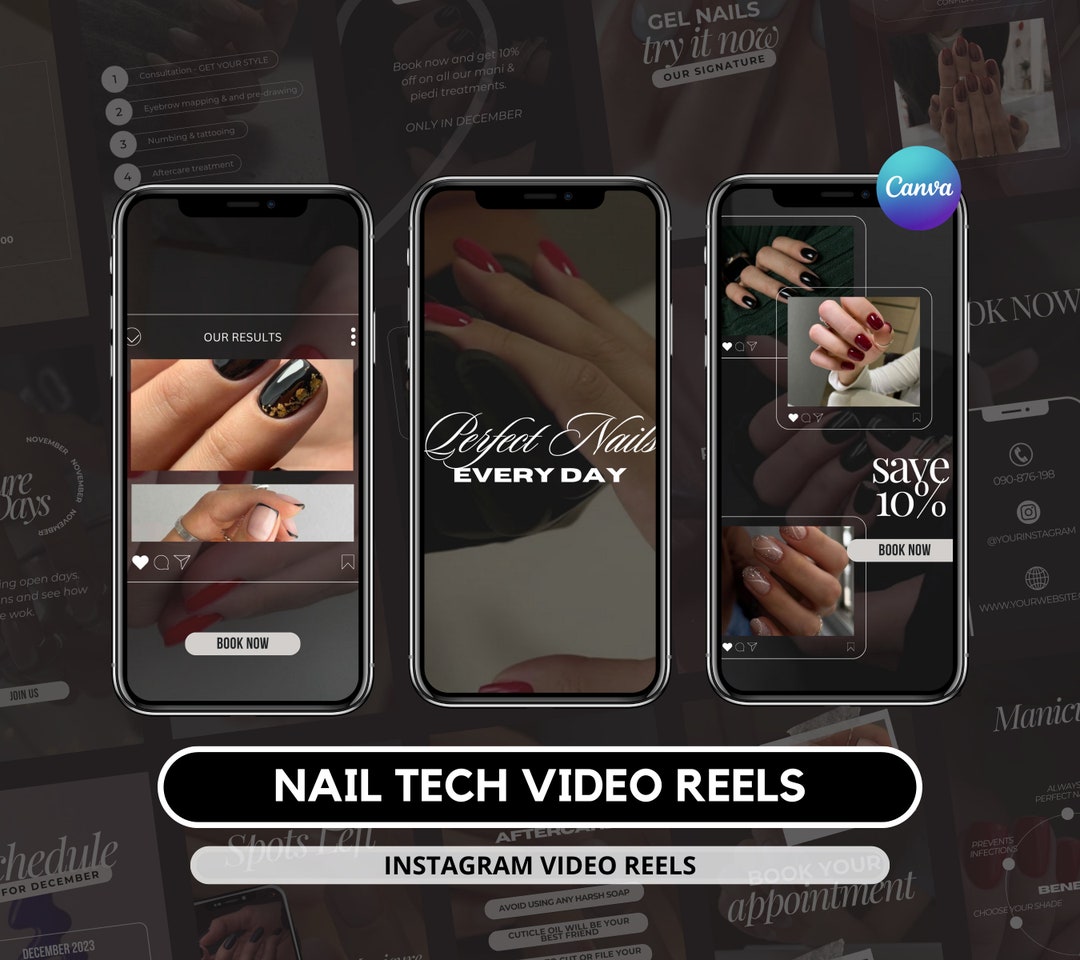Nail Tech Instagram Video Reel Templates, Nail Tech Reels Social Media ...