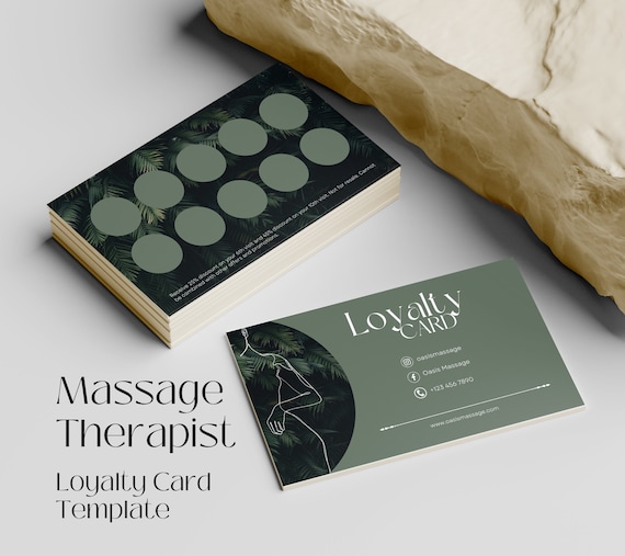 Massage Therapist Loyalty Card I Printable Loyalty Card - Etsy