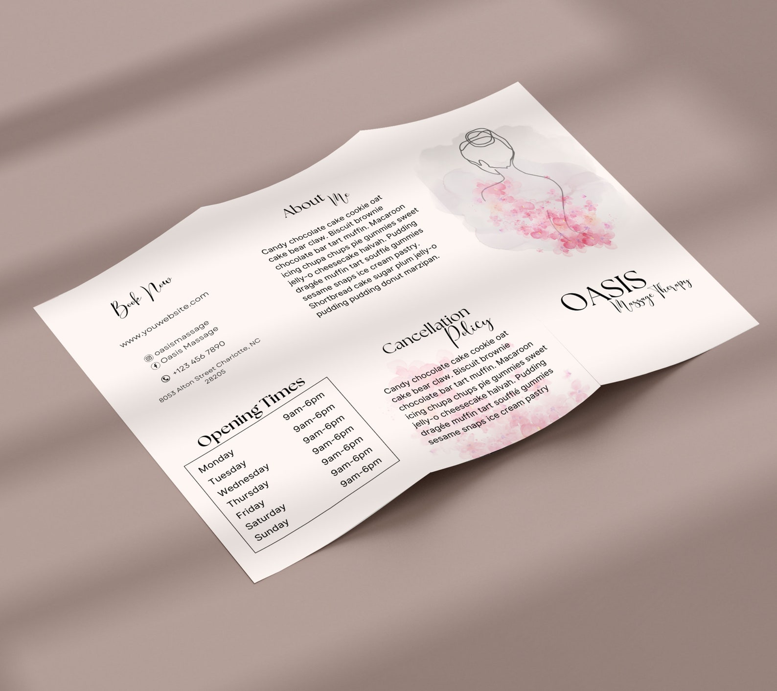 Massage Trifold Brochure I Massage Therapist Brochure I - Etsy