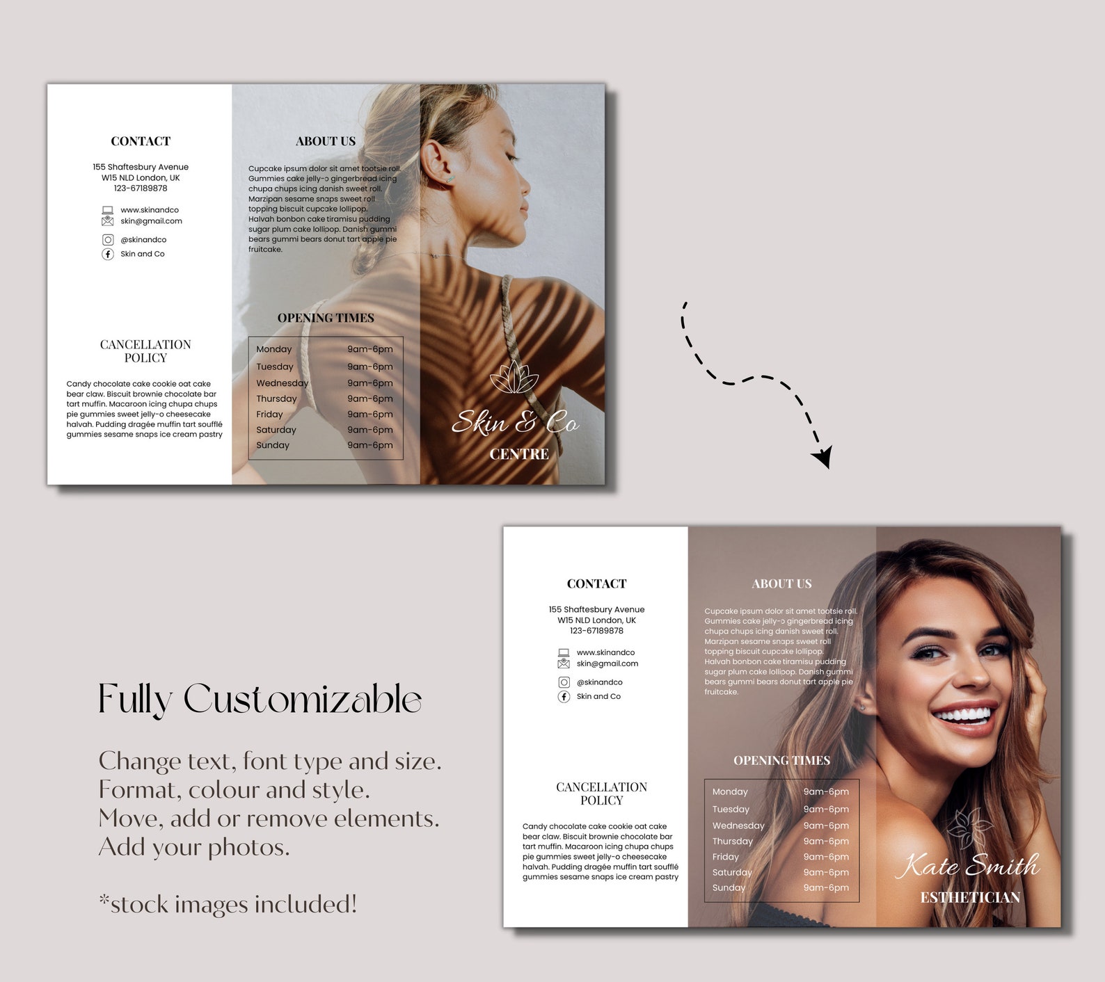 Esthetician Trifold Brochure, Spa Brochure Template, Printable Beauty ...