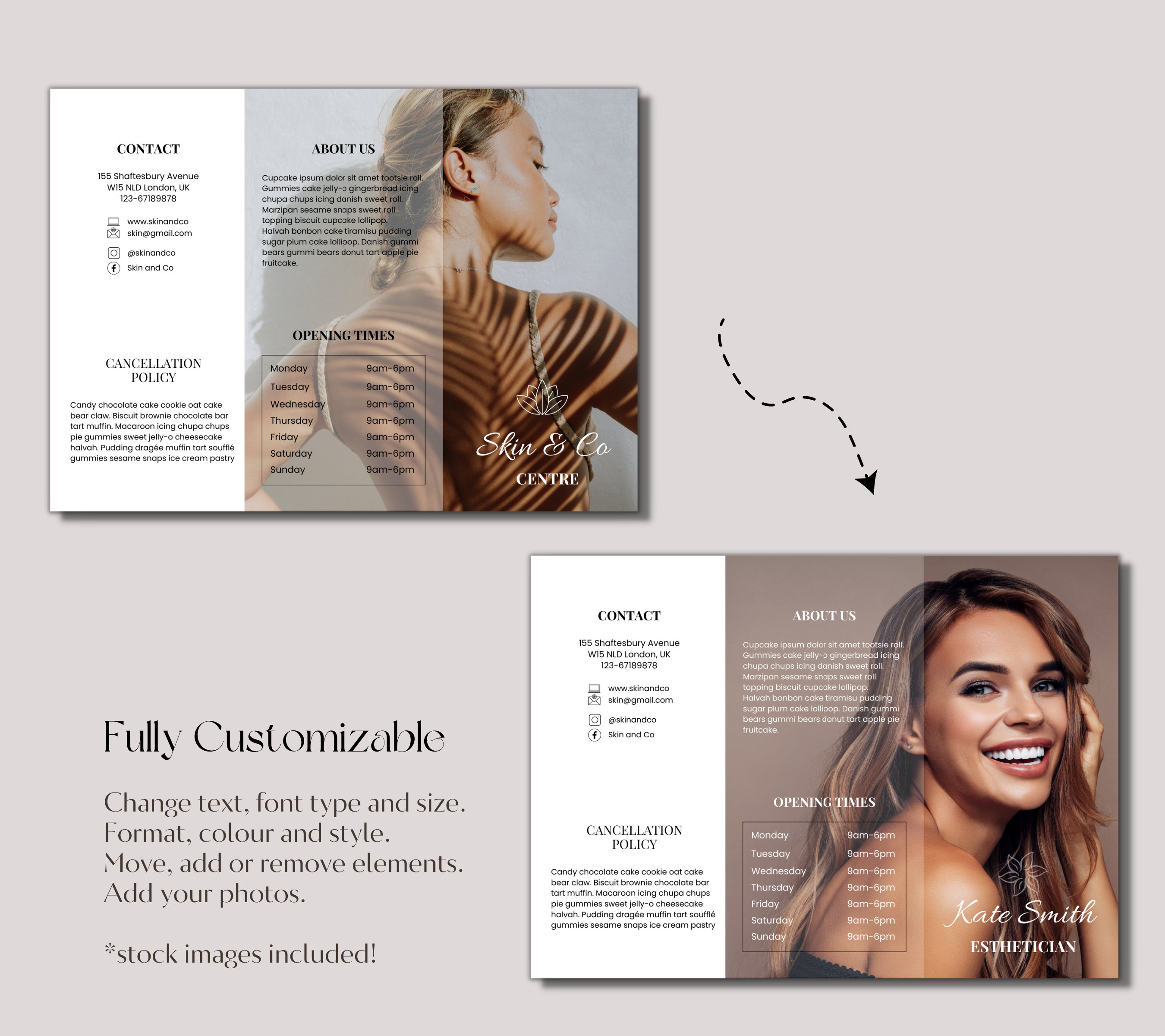 Esthetician Trifold Brochure Spa Brochure Template Printable - Etsy
