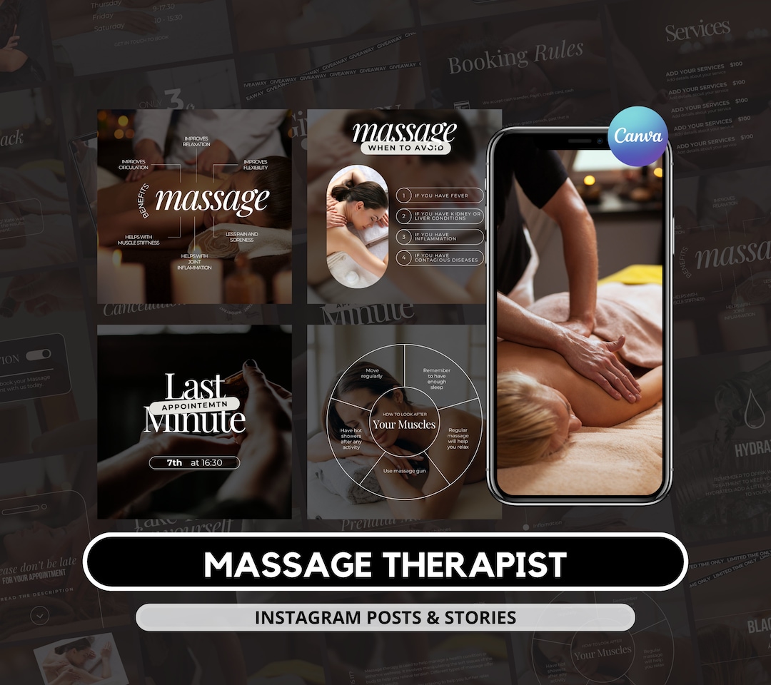 Massage Instagram Template I Massage Therapist Post I Spa Instagram Post I Massage Therapy ...