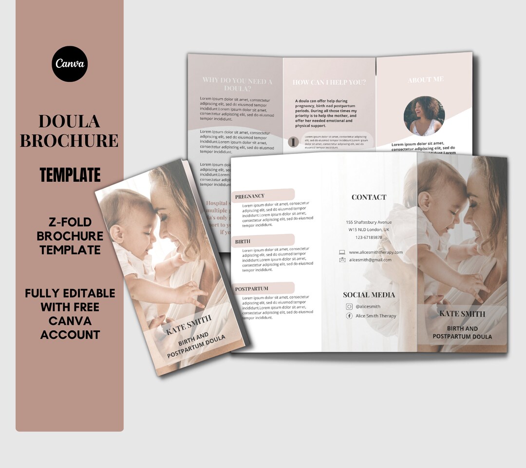 Doula Brochure Template I Postpartum Doula Brochure I Doula Flyer I ...