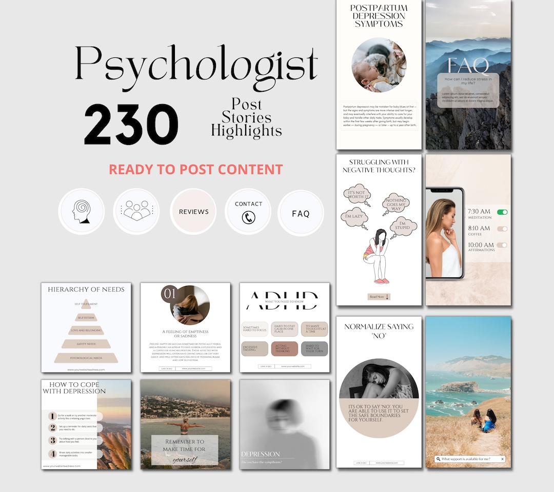 230 Psychologist Instagram Templates I Psychologist Social Media I ...