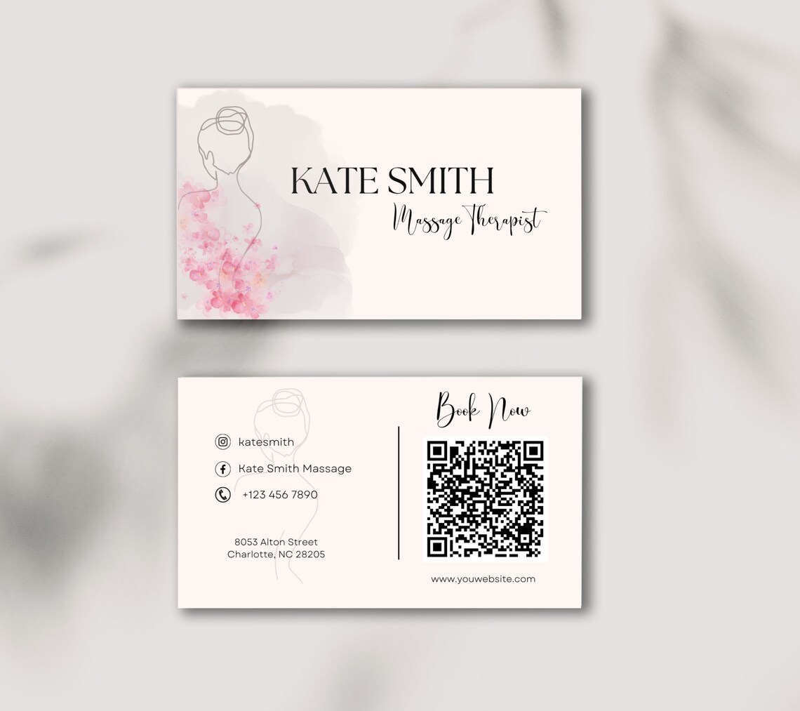 Massage Therapist Business Card Template I Esthetician - Etsy UK