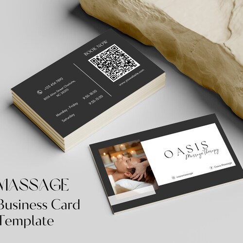 Massage Business Card Template Massage Therapist Beauty - Etsy
