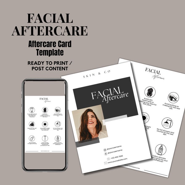 Facial Aftercare Card - Etsy
