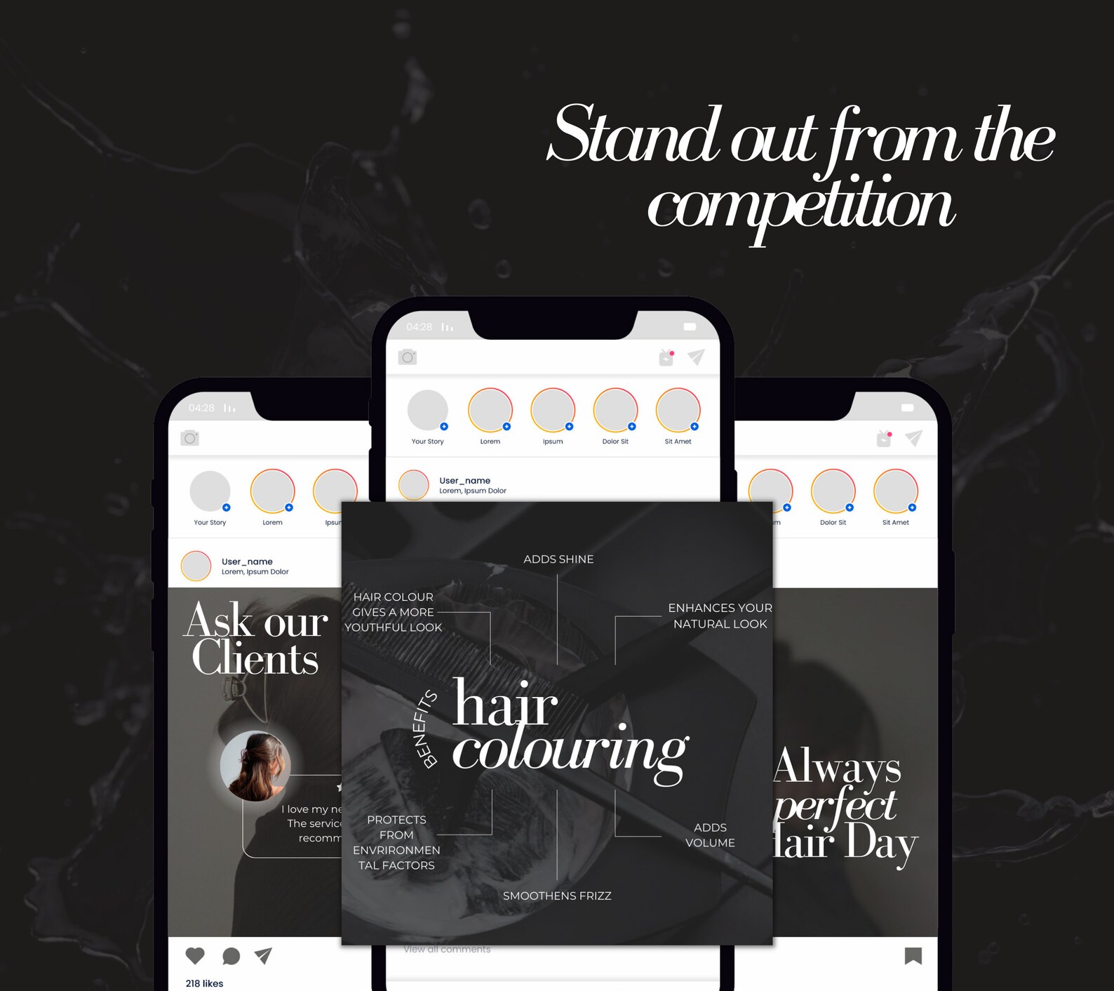 Hairstylist Instagram Templates: Hairdresser Social Media Hair Salon ...