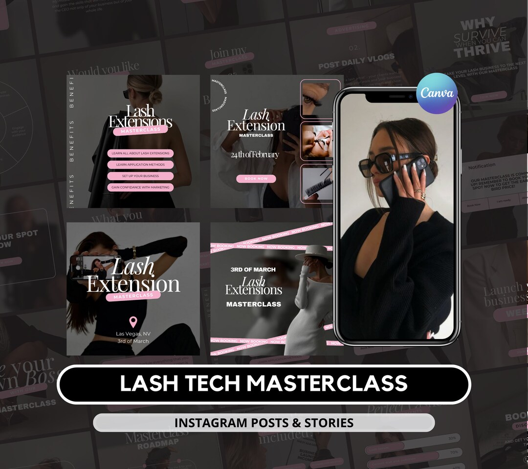 Lash Tech Masterclass Instagram Templates: Lash Tech Artist and Coach ...