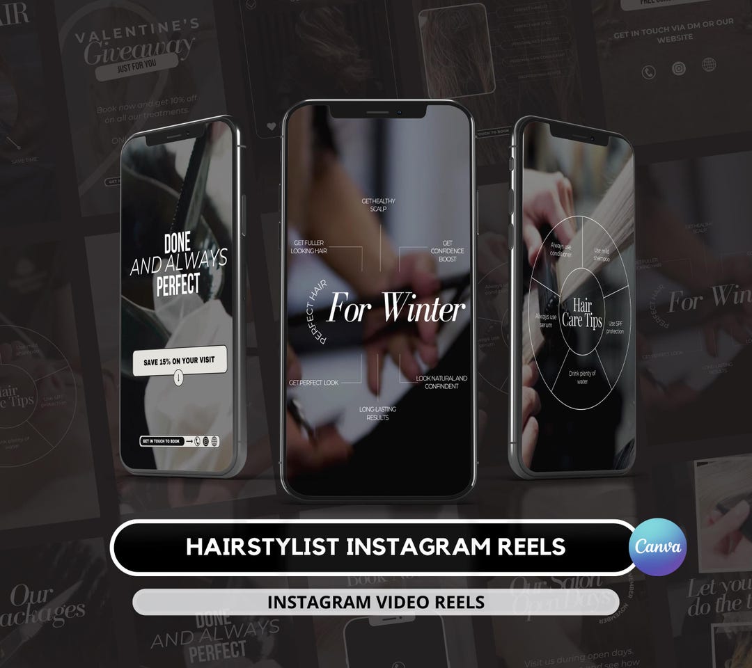 Hairstylist Instagram Reels Templates | Hair Salon Social Media ...