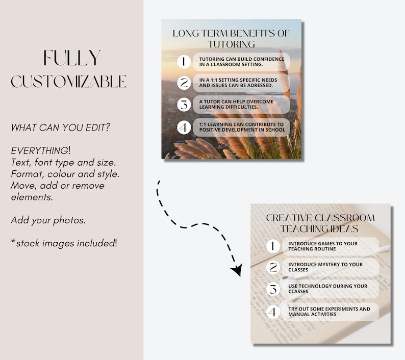 Teacher Instagram Templates Bundle: Editable Posts, Stories, Highlights ...