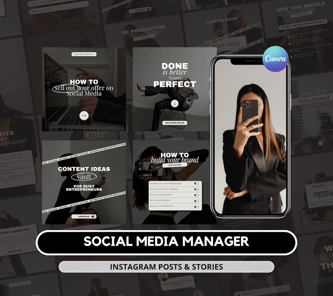 Social Media Manager Instagram Templates I Social Media Coach Instagram ...