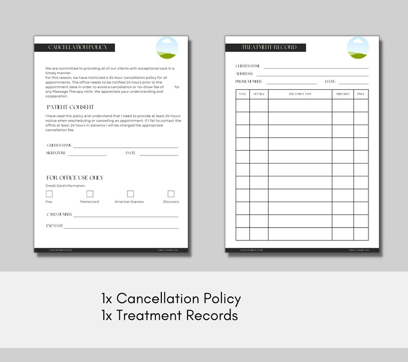 Printable Massage Therapist Forms Editable Massage Consent - Etsy