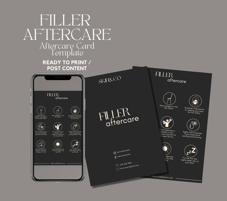 Filler Aftercare Card I Printable Aftercare Card I Nurse - Etsy