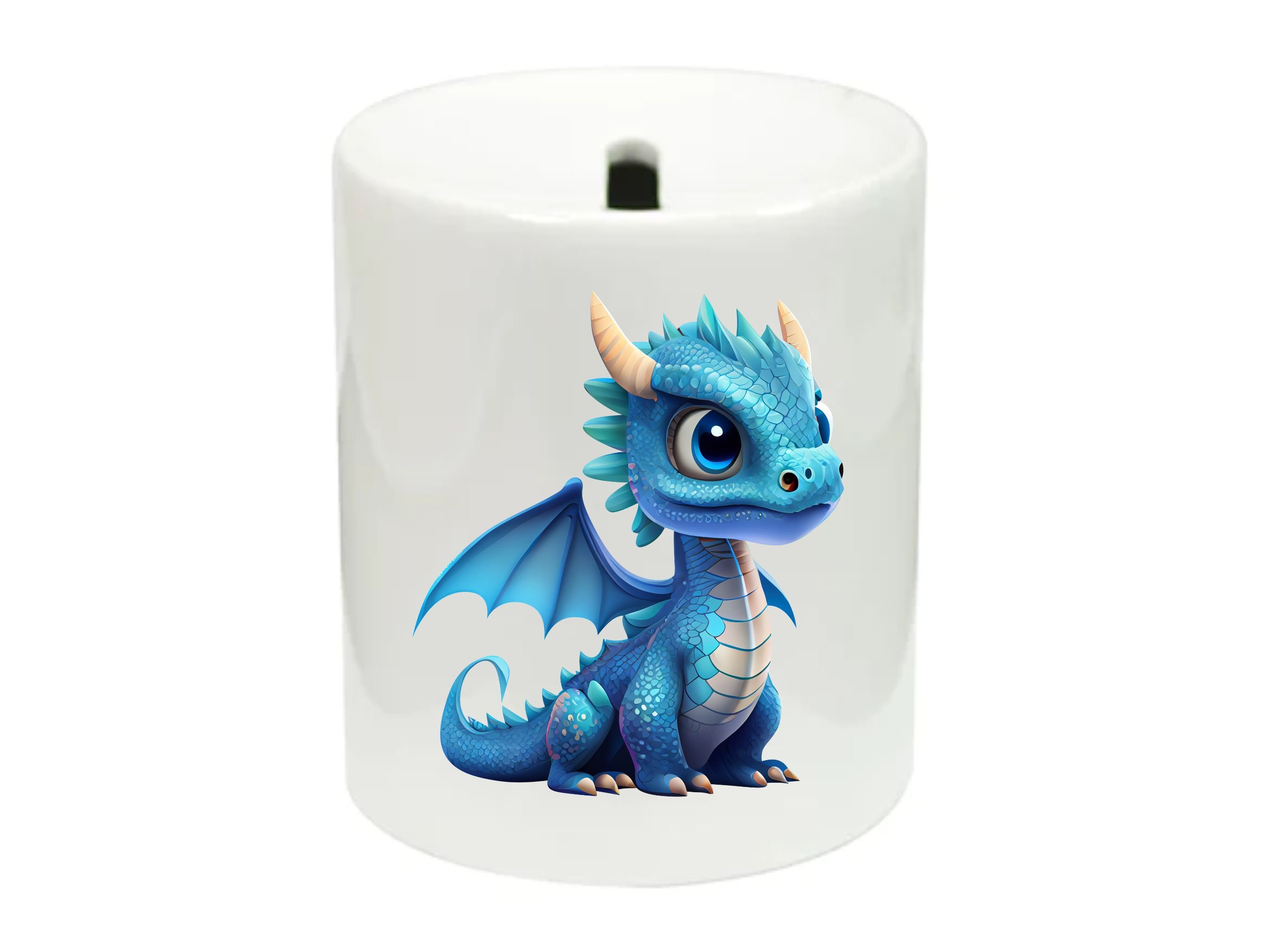 Ceramic Baby Blue Dragon Money Box Coin Bank - Kids Money Coin Bank ...