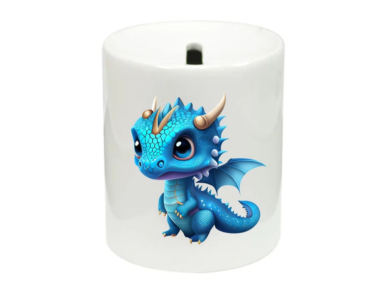 Ceramic Baby Blue Dragon Money Box Coin Bank - Kids Money Coin Bank ...