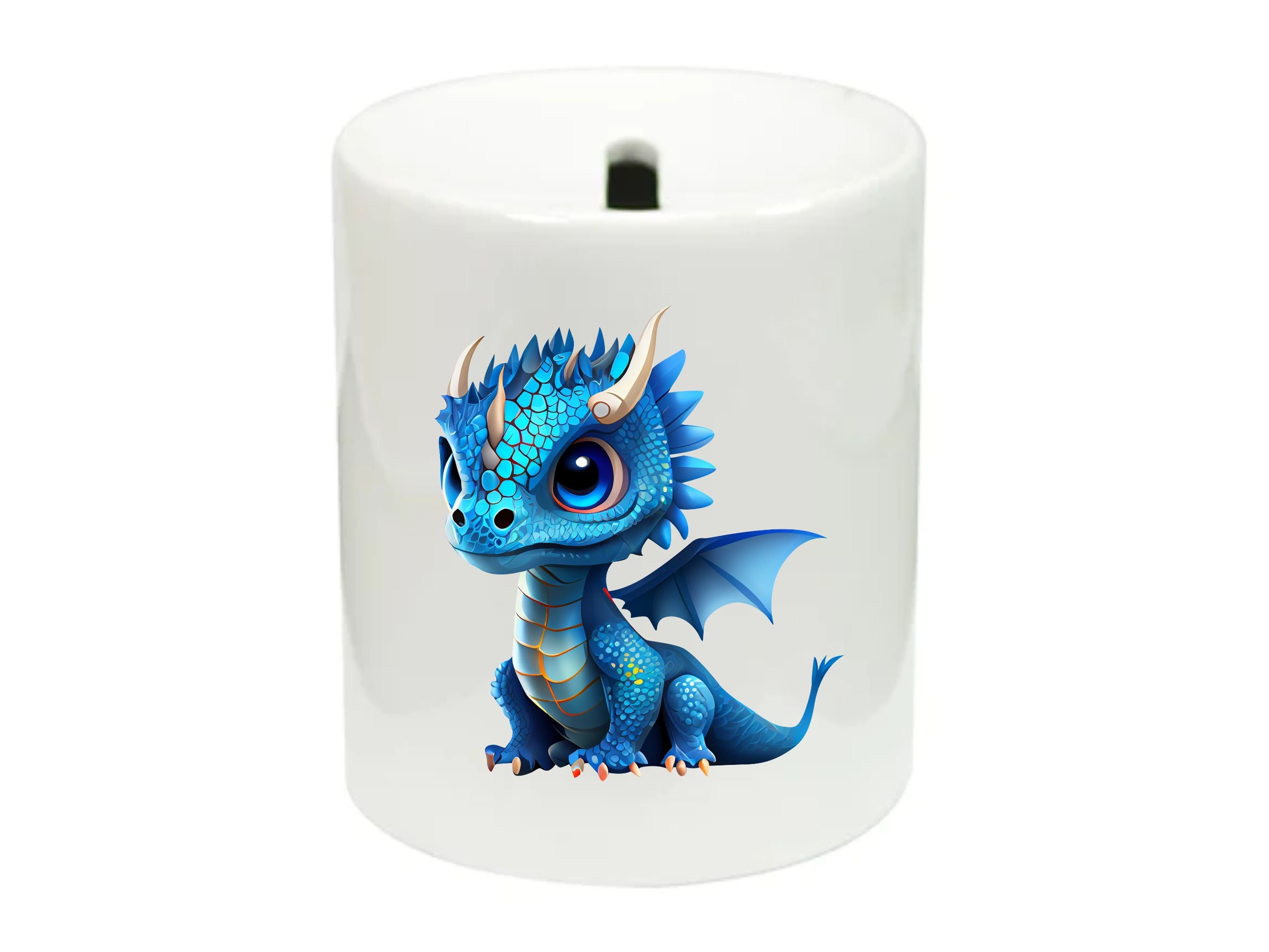 Ceramic Baby Blue Dragon Money Box Coin Bank - Kids Money Coin Bank ...